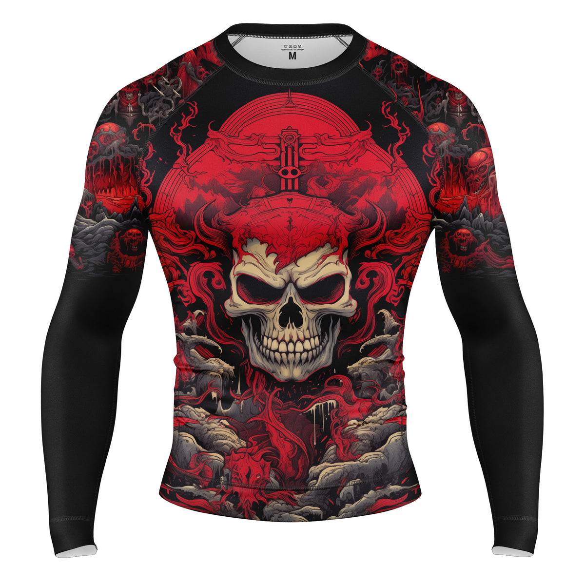 Red Skull Shinigami Rash Guard - MMA, BJJ, Grappling – PORRADA FIGHTWEAR